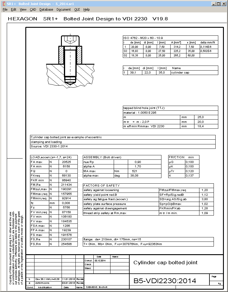 Application Examples B1..B5 of VDI 2230-1:2014/2015